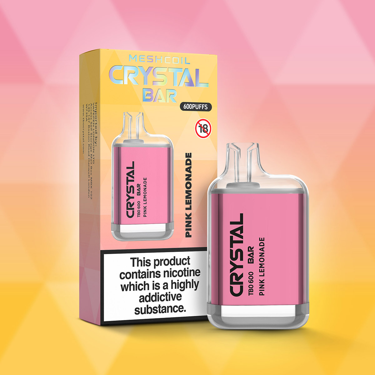 Pink Lemonade Bloody Mary Crystal Bar TBO600 Disposable Vape | Jenson E-Cig Pink Lemonade Bloody Mary Crystal Bar TBO600 Disposable Vape | Jenson E-Cig